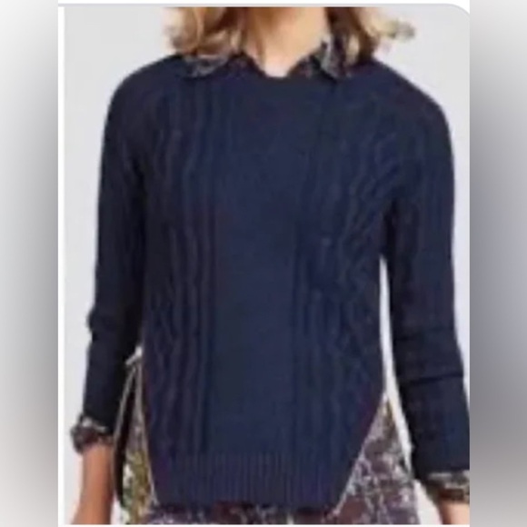 CAbi | Sweaters | Cabi Navy Cable Knit Side Zip Quiet Luxury Classic Office 899 Woman Cardigan M ...